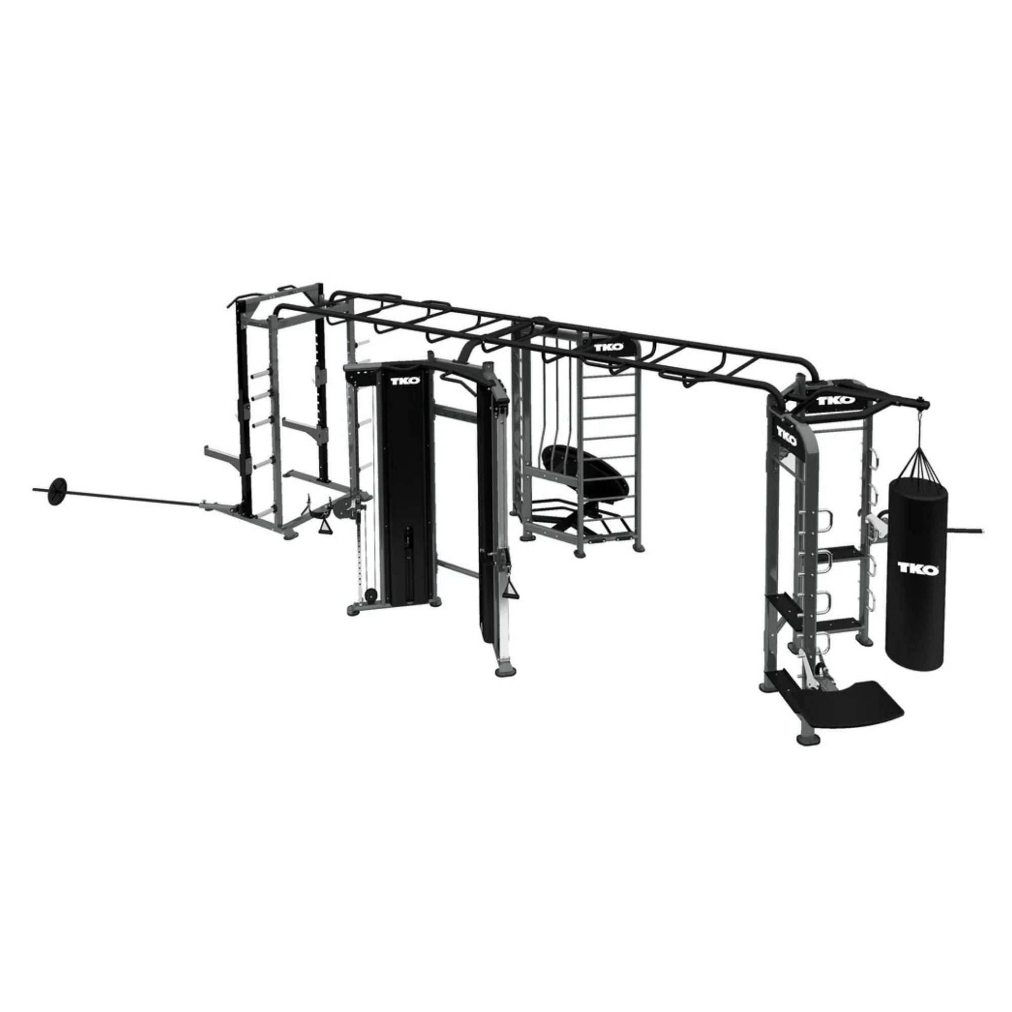 TKO 9901 Functional Trainer, Power Rack, Boxing & Rebounder Station