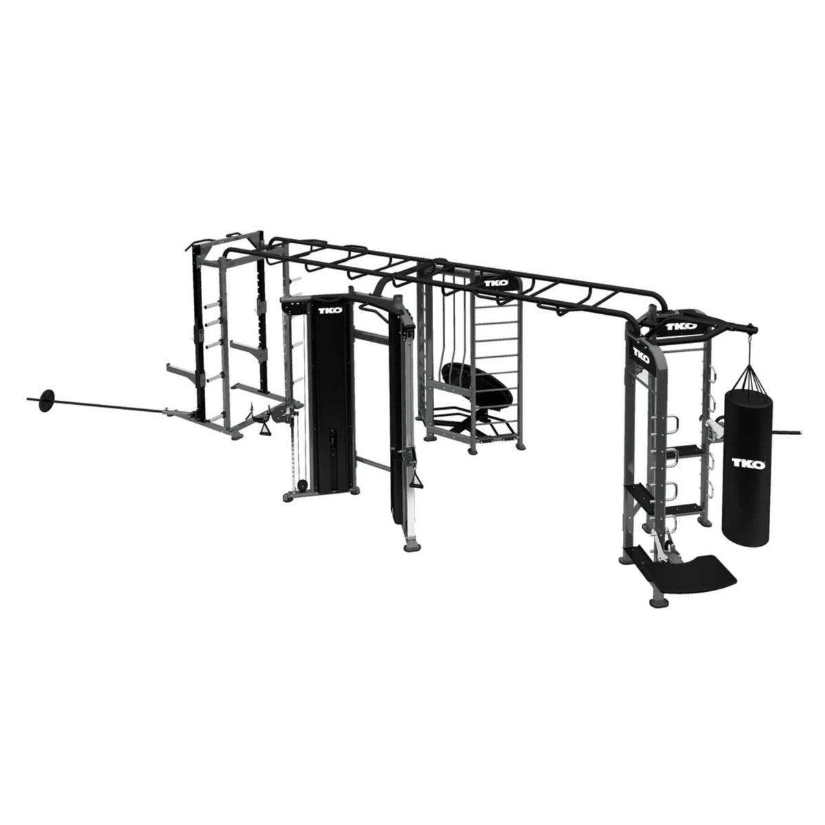 TKO 9901 Functional Trainer, Power Rack, Boxing & Rebounder Station ...