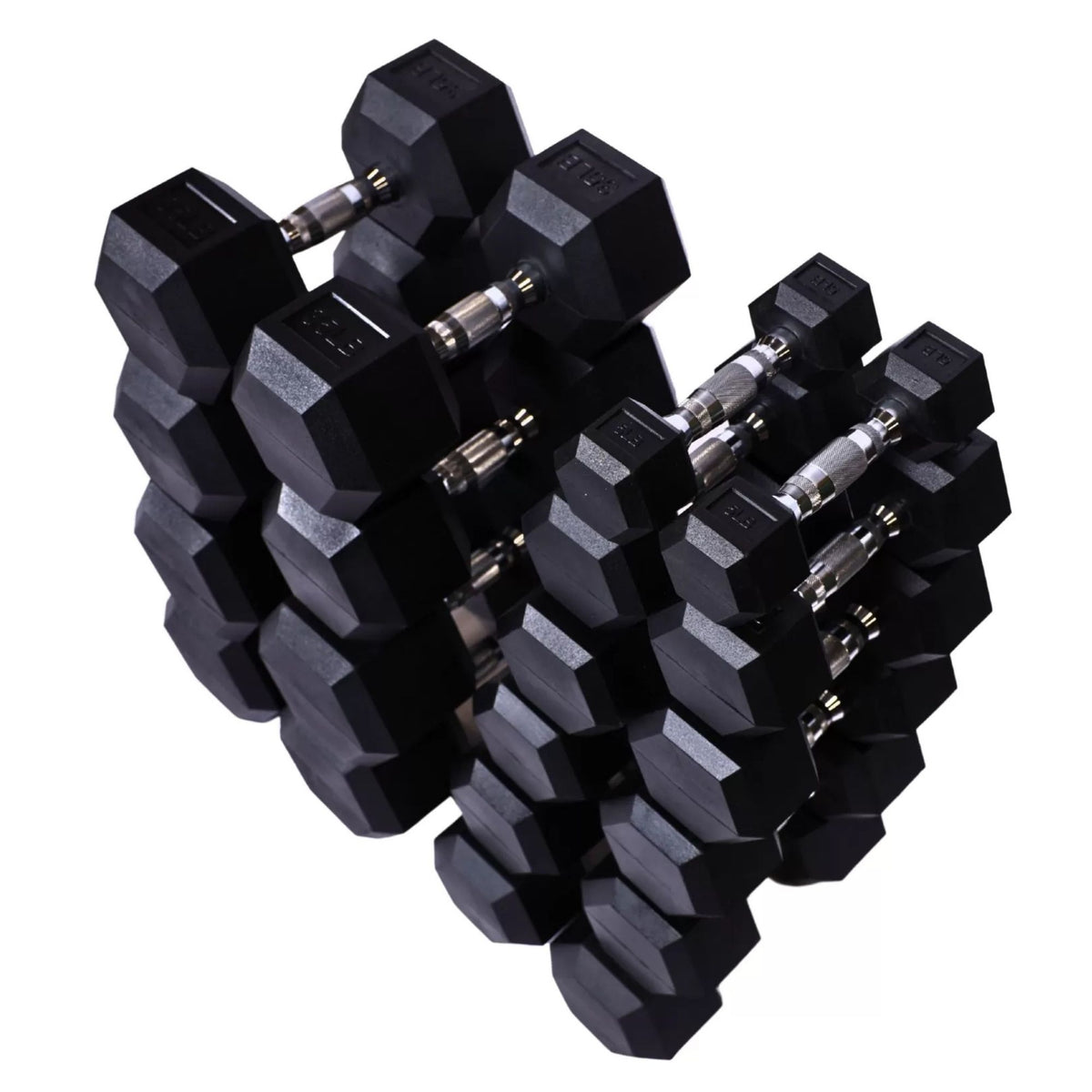 Vortex Rubber Hex 5-100 lb Dumbbell Sets — Competitors Outlet