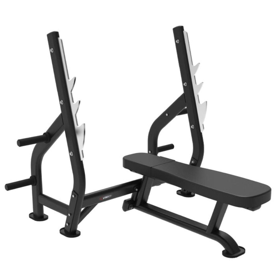 TKO Olympic Flat Bench with Rack 7040-G2 — Competitors Outlet